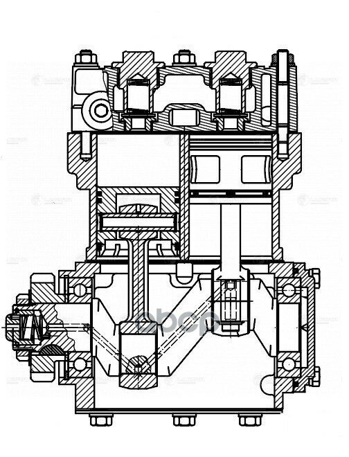 Компрессор воздушный КАМАЗ (2-х цилиндр, >210 л/мин) LUZAR арт. LAC0703