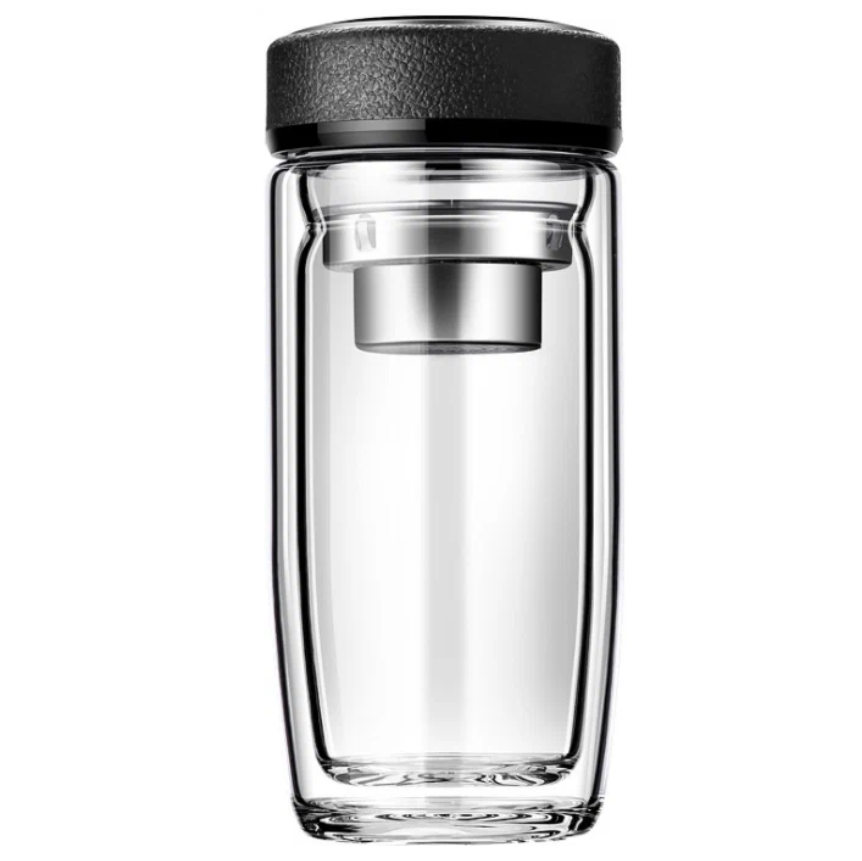 Термокружка MyPads M-BLB0001, боросиликатное стекло, сталь, 0,4 л