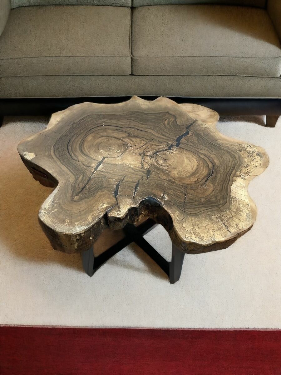 Журнальный столик от stoliki72, из массива американского ореха, диаметр 76/65 см, высотой 53(+2 пятки регулируются)см