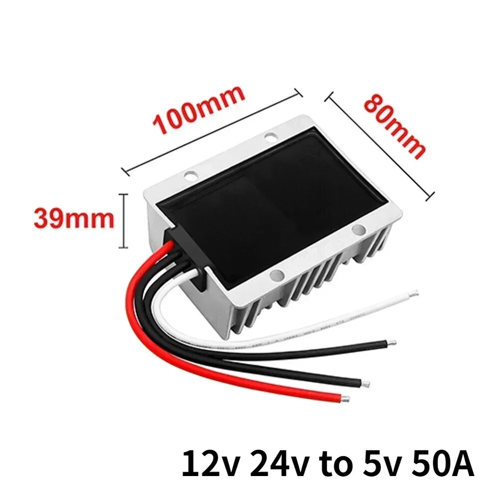WAOHEI понижающий преобразователь напряжения 12В/24В до 5В 12v 24v to 5v 50A