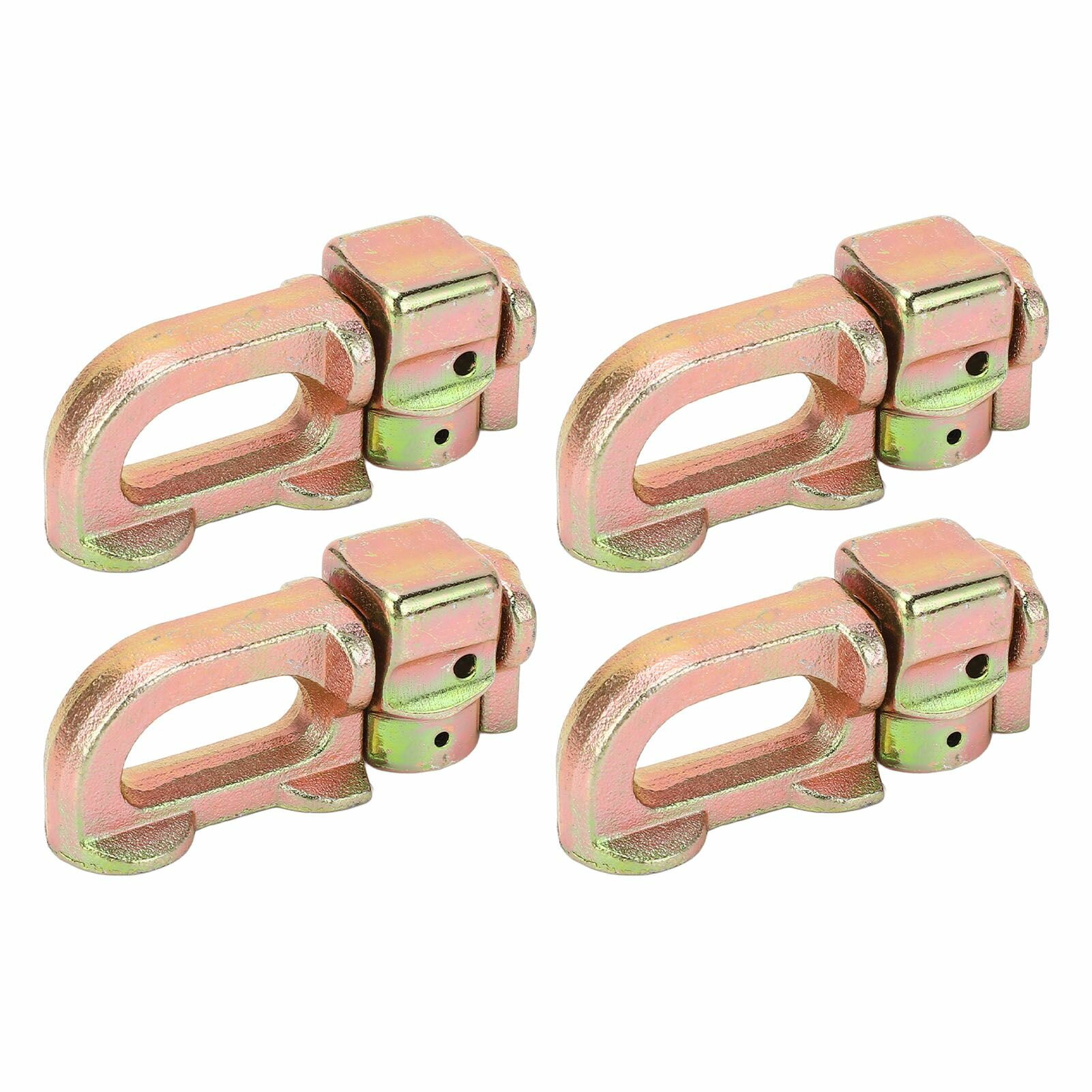 4 шт. L-образный рельсовый крепеж с двумя шпильками из углеродистой стали для грузового прицепа, пикапа, автофургона, квадроцикла, золотисто-бронзового цвета