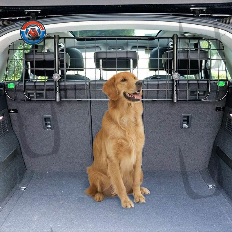 Сетка-ограждение для собак в машину, регулируемая по ширине 90-145 см, барьер багажник-салон, лёгкая установка на подголовники, защита салона от шерсти и царапин, устойчивая конструкция из 3 элементов