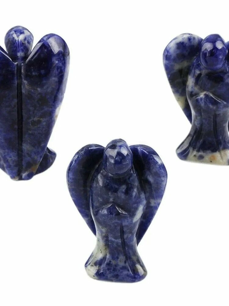 Фигурка ангела-хранителя из резного хрусталя 1,5 дюйма, набор из натурального кварца и обсидиана для духовного роста и исцеления