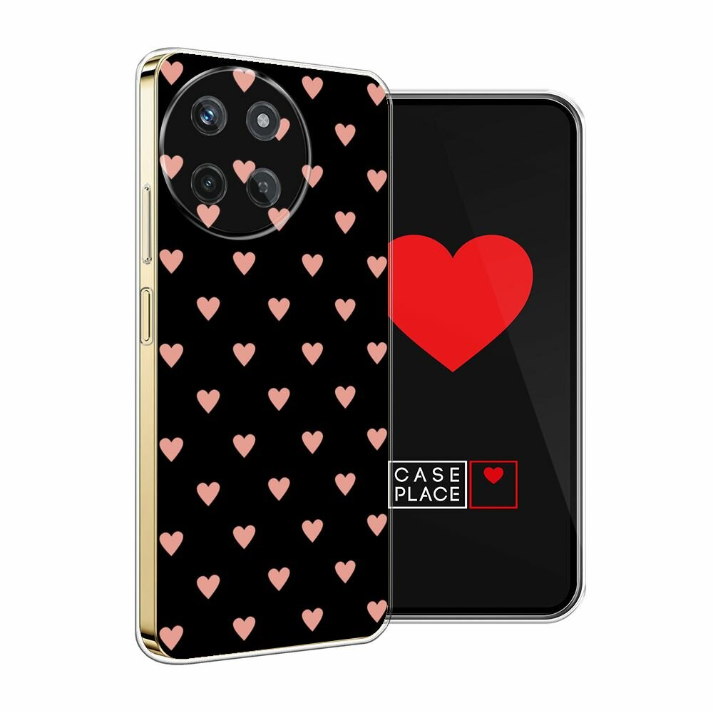 Чехол на Realme 11 4G / Реалми 11 4G с принтом "Розовые сердечки" — фото 1