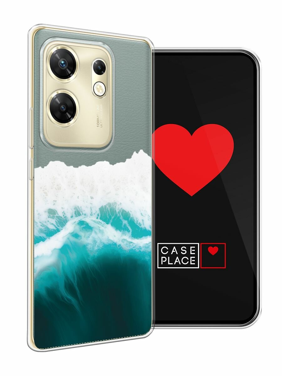 Чехол на Infinix Zero 30 4G / Инфиникс Зеро 30 4G с принтом "Большая волна", прозрачный — фото 1