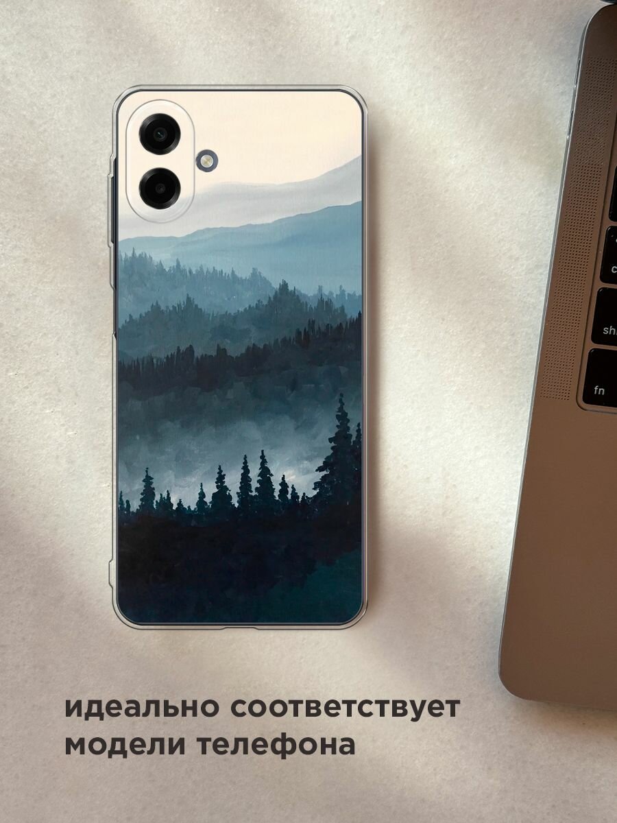 Чехол на Samsung Galaxy A07 / Самсунг А07 с принтом "Туманные горы" — фото 1
