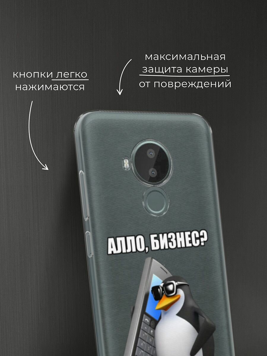 Чехол на Nokia C30 / Нокия C30 с принтом "Алло, бизнес?", прозрачный — фото 1