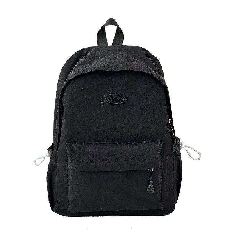 Minimalist nylon backpack lightweight breathable 16in laptop compartment for college students black-large