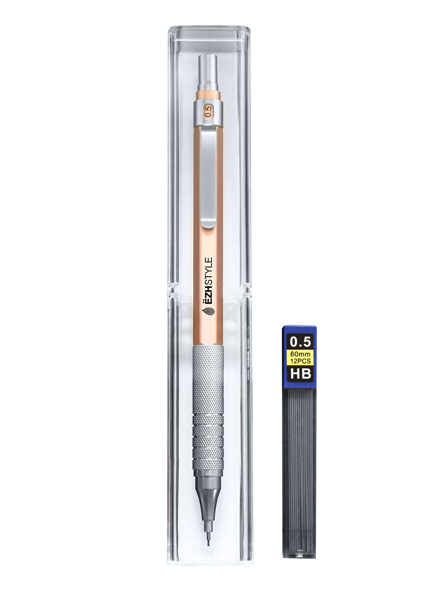 Карандаш механический 0.5 мм с ластиком металлический peach metal