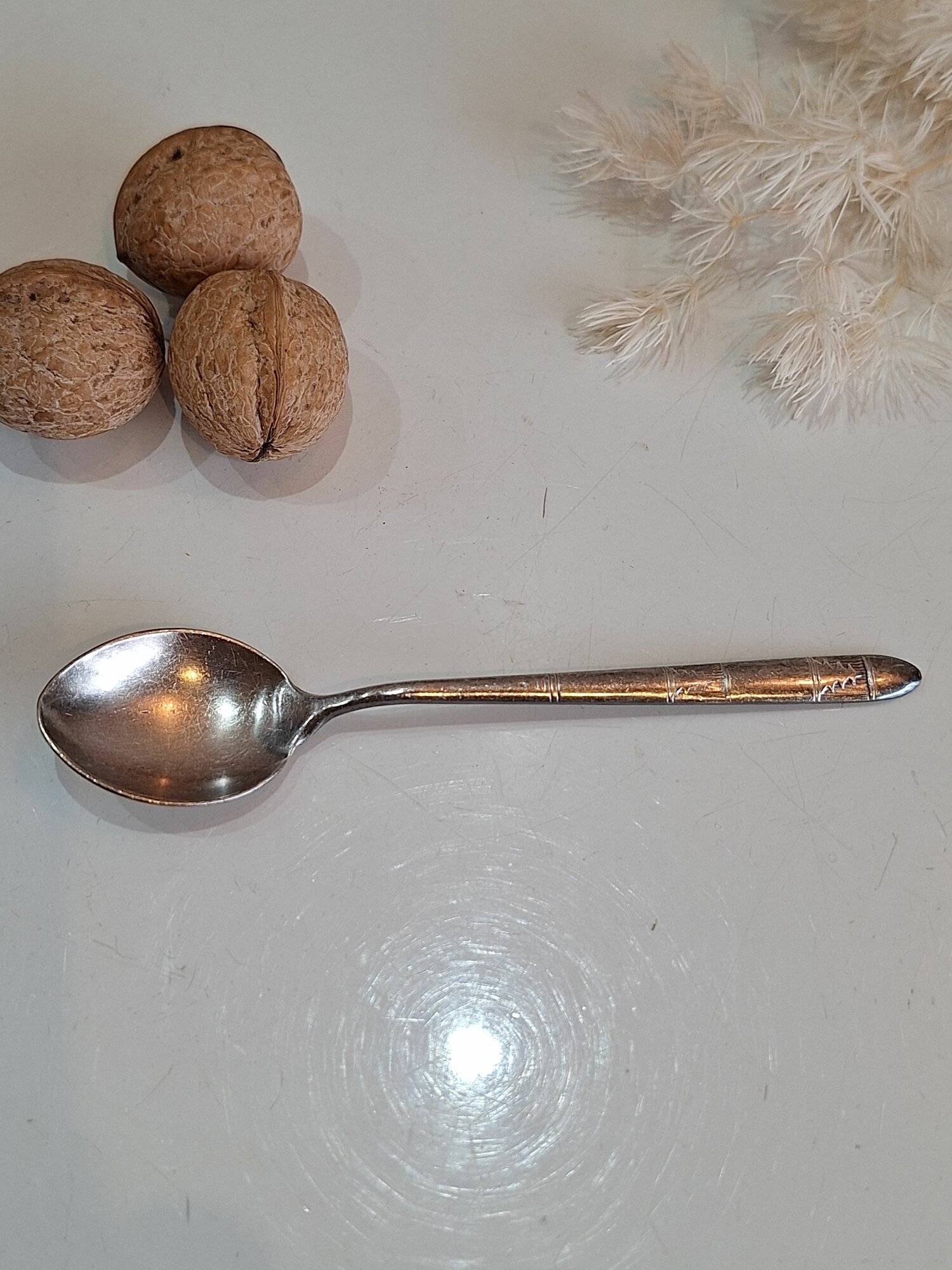 Ложка чайная мельхиоровая винтажная МК5 СССР 1 шт. 12,6 см. СССР