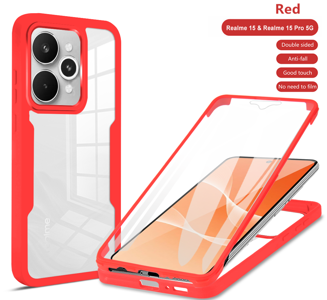 Чехол Для Realme 15 5G/Реалми 15 Про 5G, soft touch, чехол-кардиомонитор, поликарбонат (PC), защита камеры, ударопрочный, усиленные углы, realme, Realme 15 5G, Realme 15 Pro 5G, red,