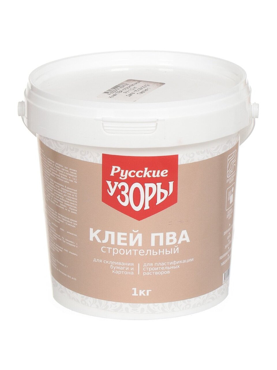 Клей ПВА Русские узоры, строительный, однокомпонентный, 1 кг