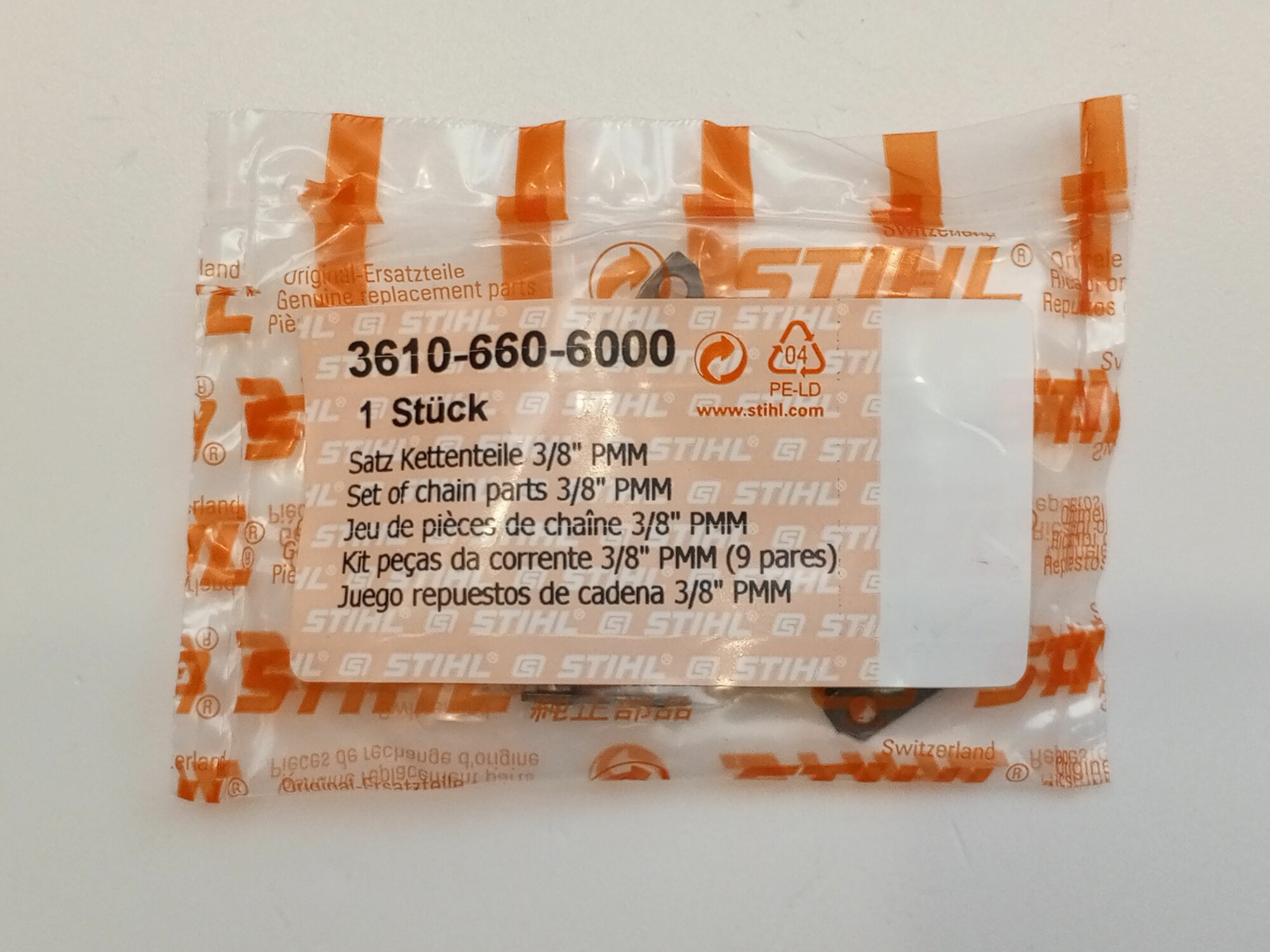 Ремкомплект цепи 3/8"P 1,1 мм для STIHL PM 61. 9 пар. Арт. 3610-660-6000
