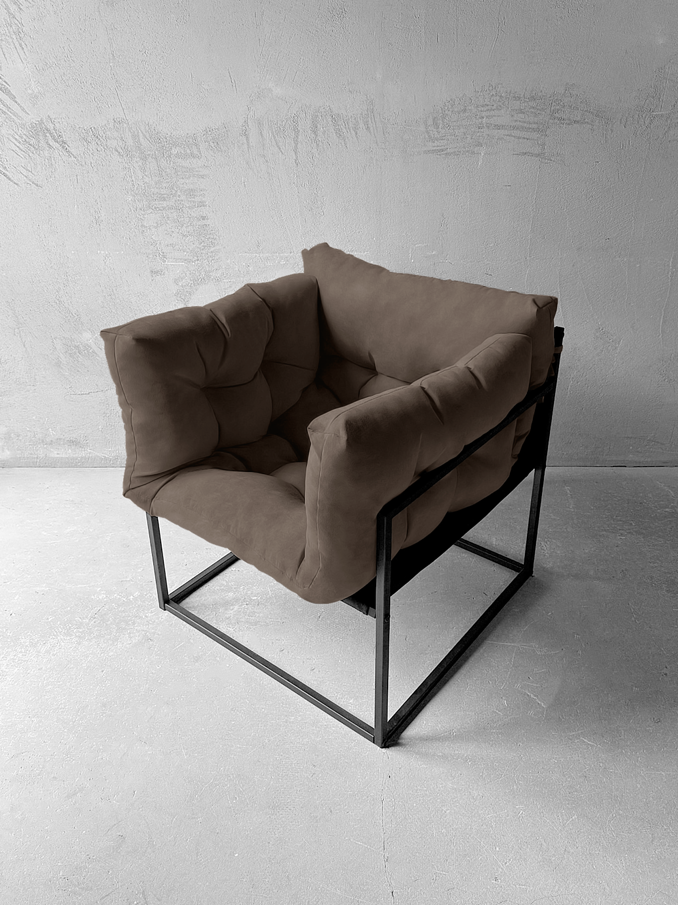 Кресло для отдыха Блок велюр коричневый