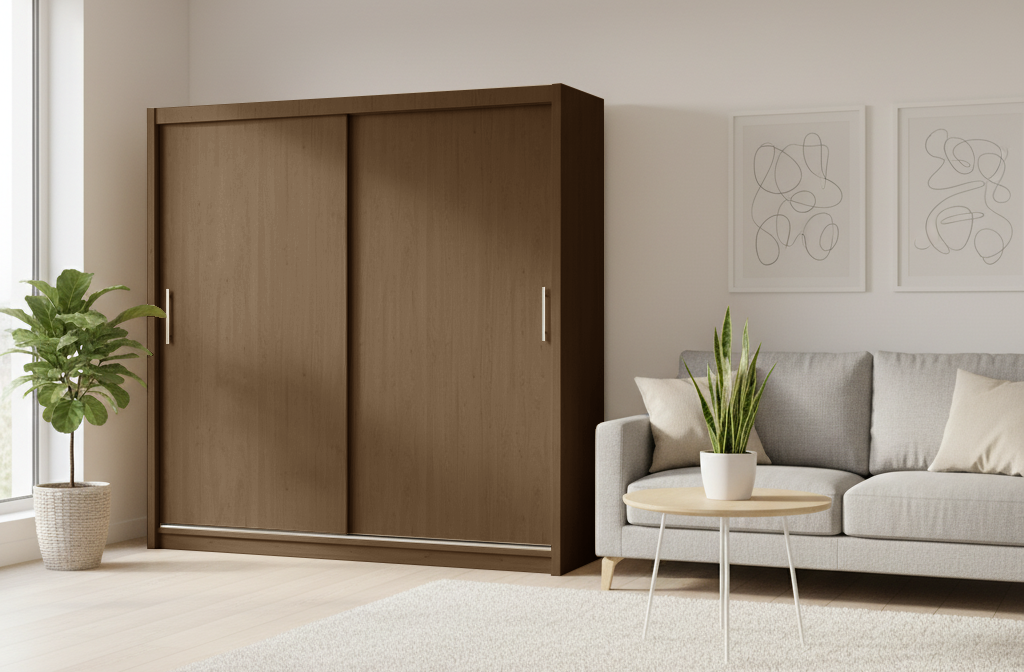 Шкаф-купе Бруния Орех Экко 9459 NOW 240*45*250 см Фиеста Для одежды, в прихожую,