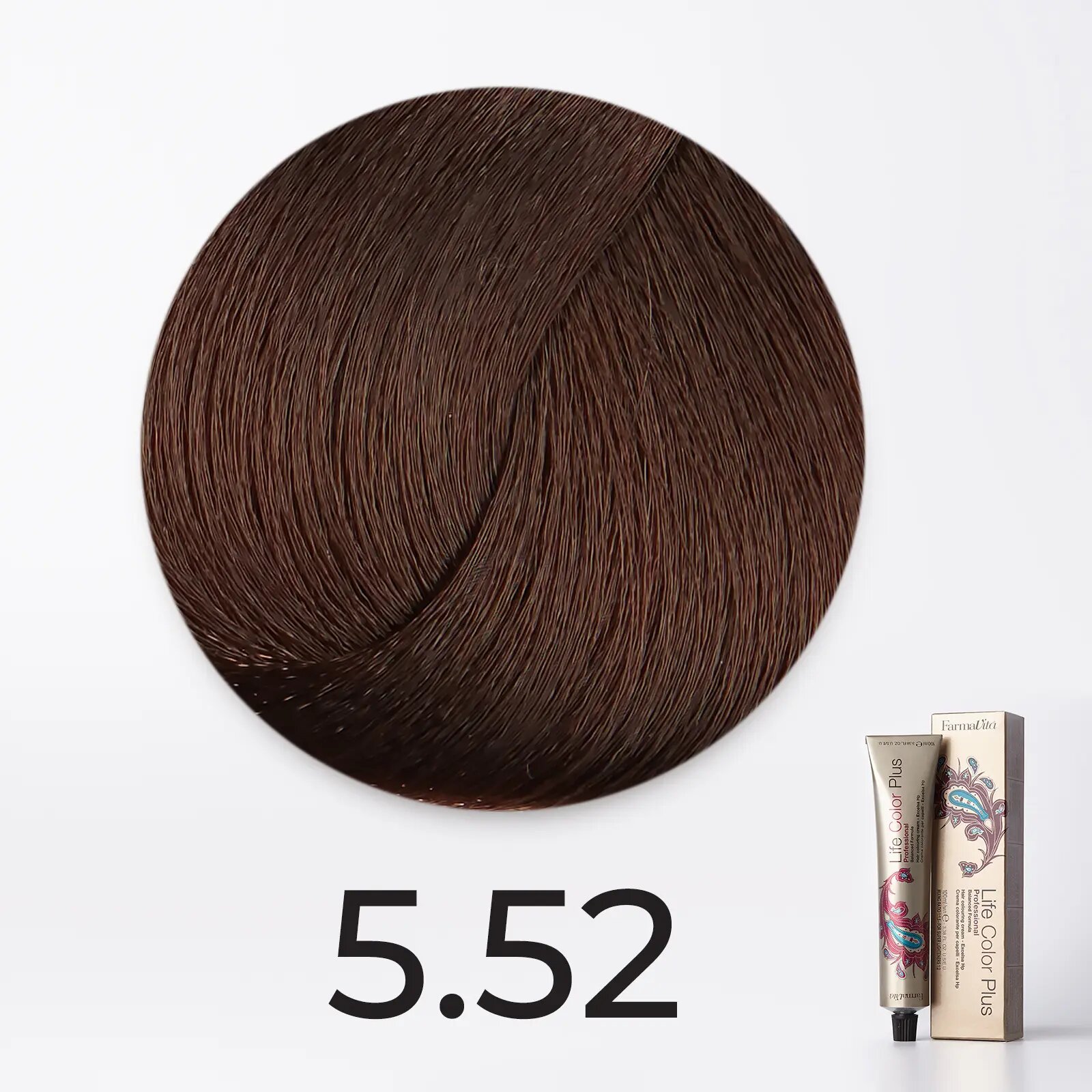 FarmaVita Краситель для волос Life Color Plus 5.52 Светло коричневый шоколадный (красное дерево), 100 мл