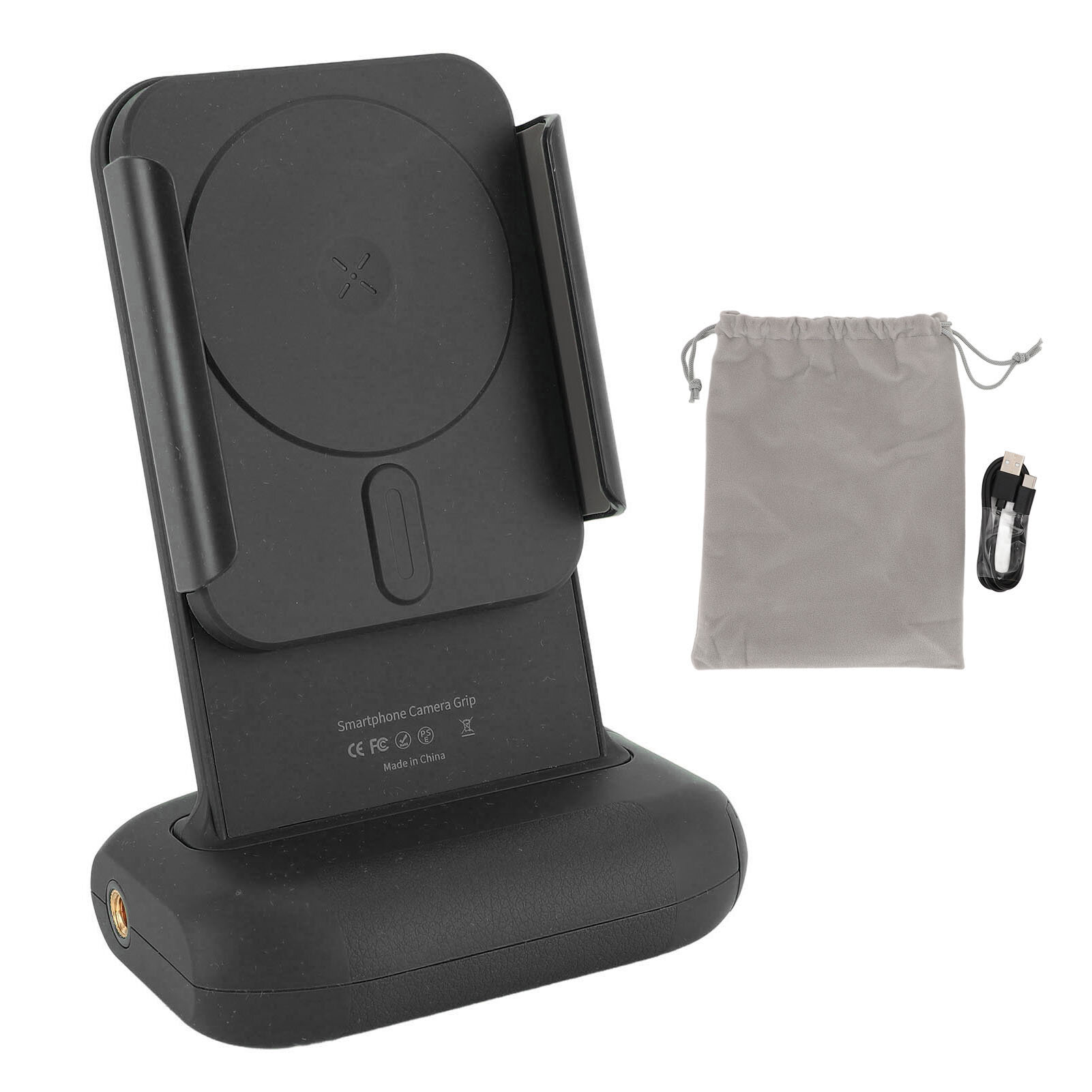Держатель для камеры телефона с беспроводным Bluetooth-пультом дистанционного управления, поворотным зажимом, затвором для смартфона, видео- и фотосъемкой, расширяемым функционалом, черный.