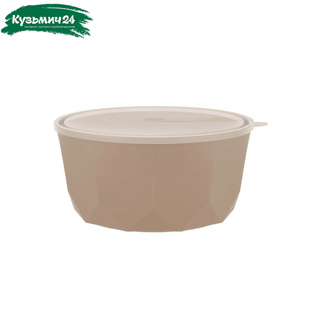 Салатник Plast Team Stockholm пластиковый с крышкой шоколадный мокко 1.7 л