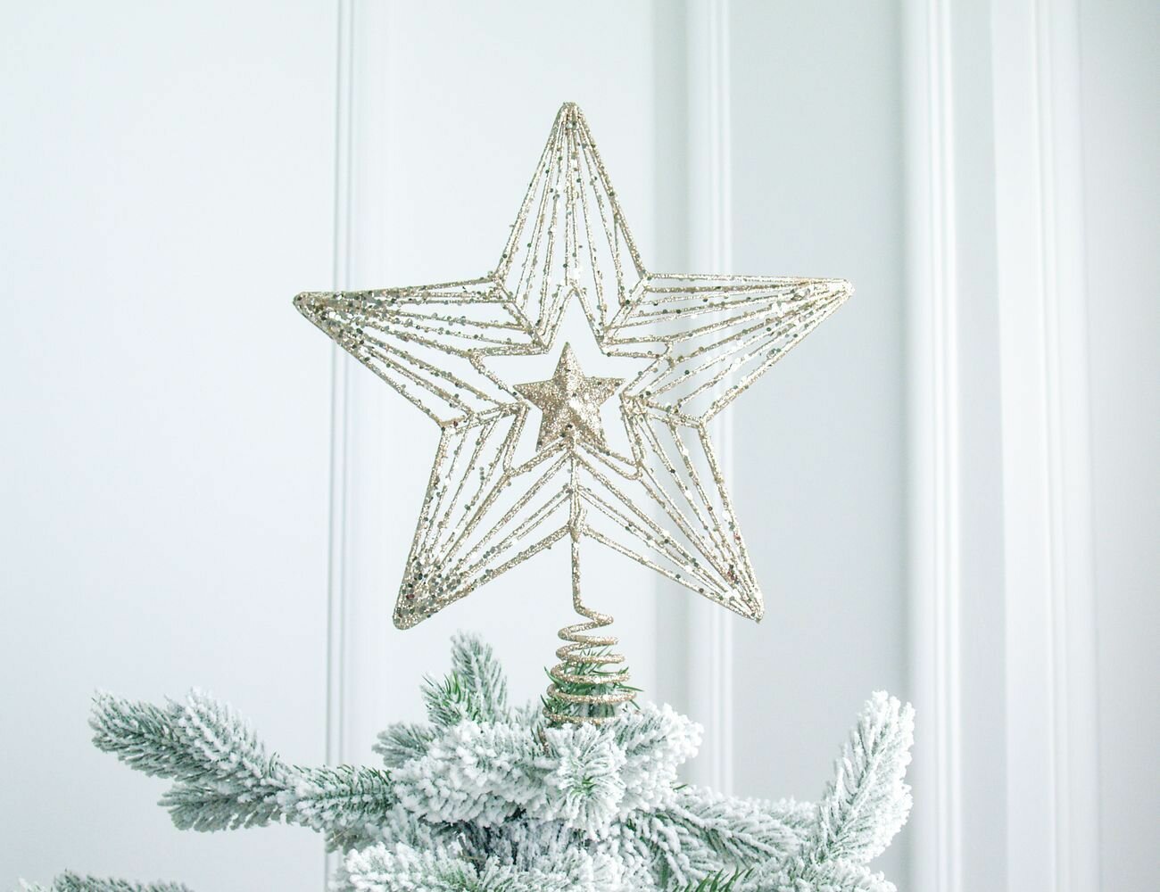 Ёлочная верхушка звезда "классика", металл, шампань, 30 см, Edelman 1142972