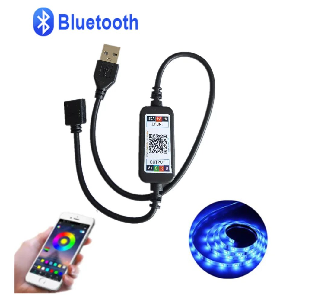 Смарт-контроллер 5В USB Bluetooth 4-контактный 5050 2835 RGB светодиодная полоса светильник 4-контактный разъем телефонное приложение лента управления ТВ подсветсветильник Свет Декор
