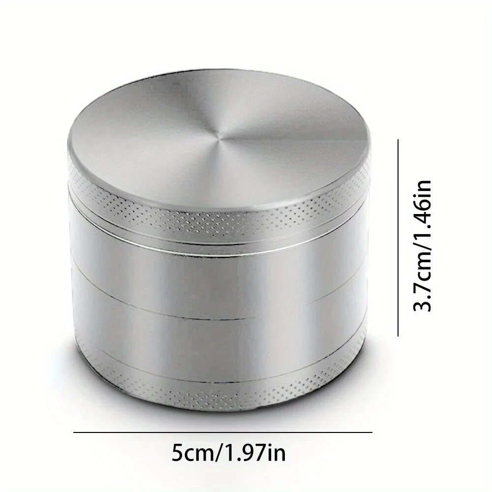 Металлическая мельница для трав 4-слойная 40/50 мм 50mm-Silver