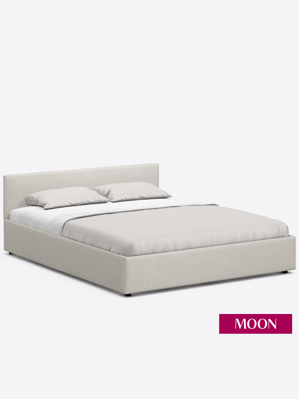 Кровать двуспальная с подъемным механизмом, MOON FAMILY 1250, размер 160х200 см, рогожка бежевая. Ортопедическое основание в комплекте