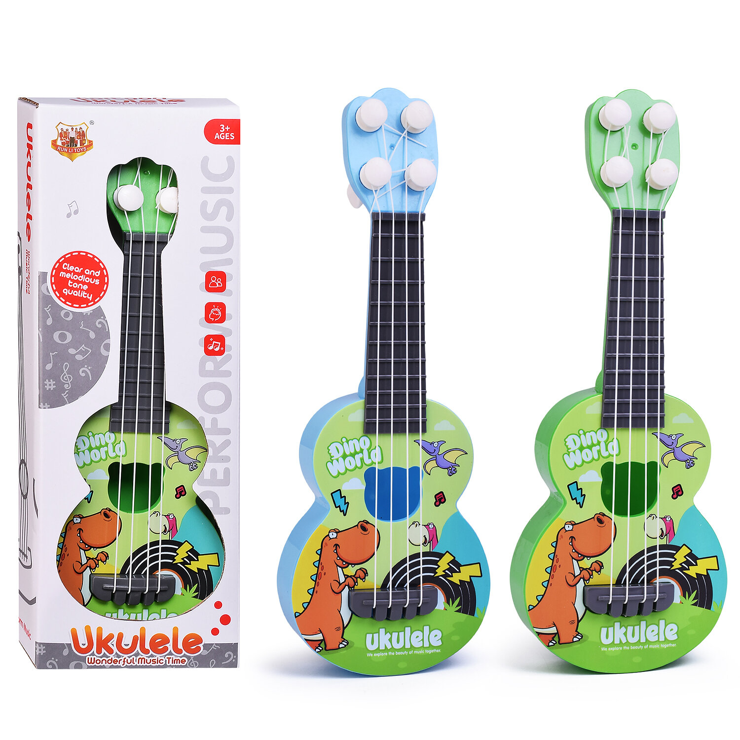 Гитара 8846 "Дино бум", 24,5×9×3 см, пластик, детям от 3 лет, в коробке