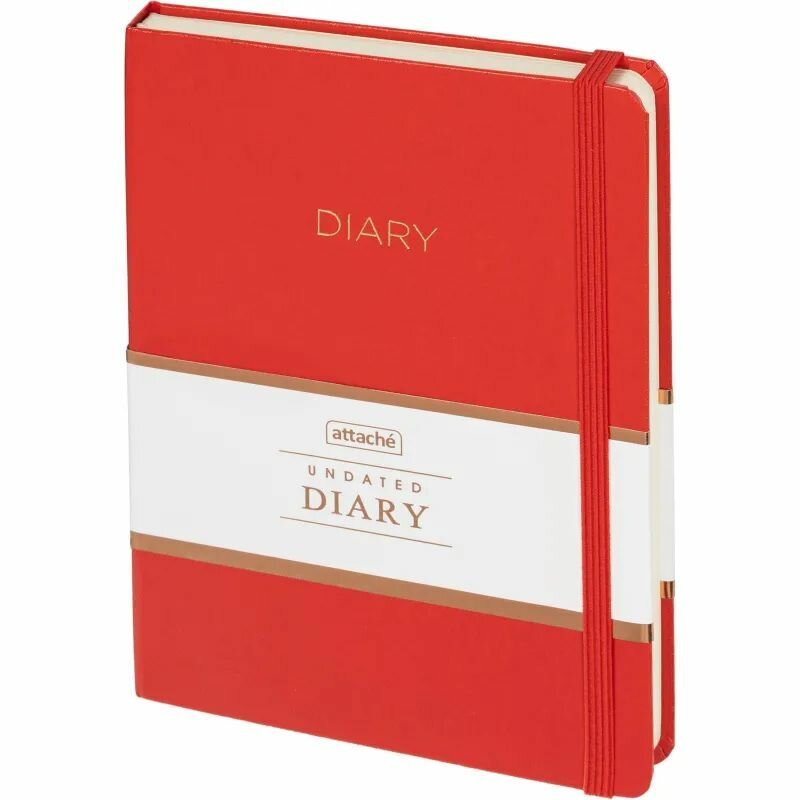Ежедневник недатированный красный, А5 136 л, Diary, ATTACHE