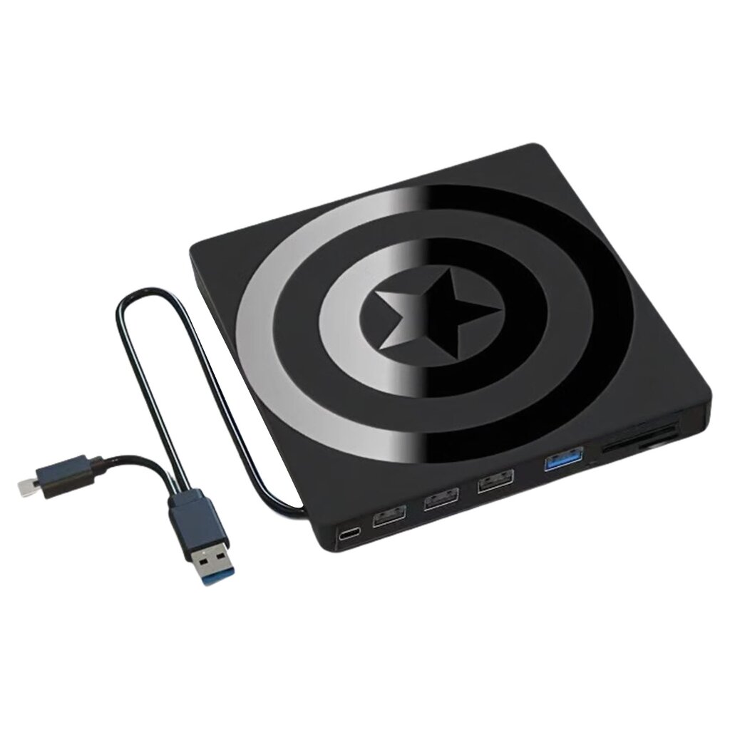 Многофункциональный внешний DVD-проигрыватель с портом USB + C 8-в-1