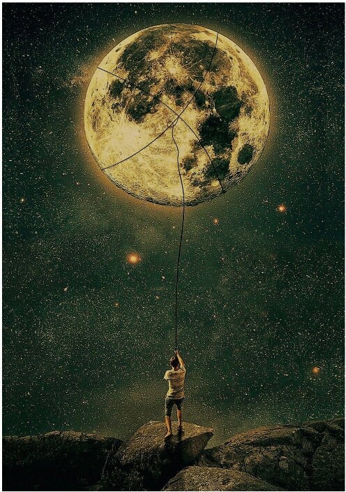 Постер из крафт-бумаги "Дотянуться до мечты" / "Reach for a dream" / Плакат интерьерный 36см х 51см