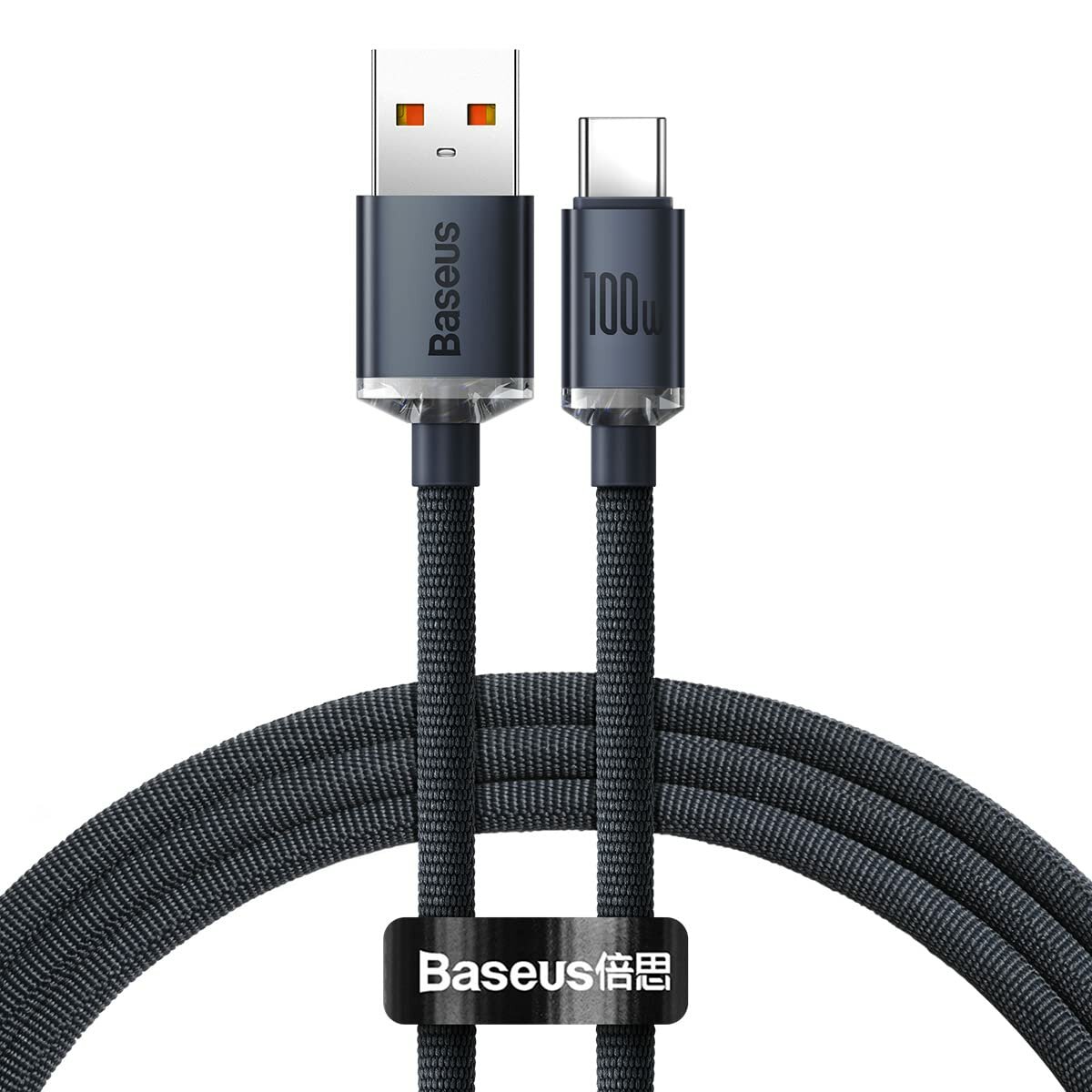 Кабель Baseus Crystal Shine с оплеткой, быстрая зарядка 100 Вт, USB Type C
