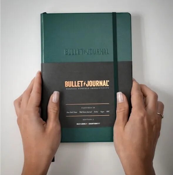 Блокнот A5 Bullet Journal с резинкой, 103 листа, твердая обложка, зеленый
