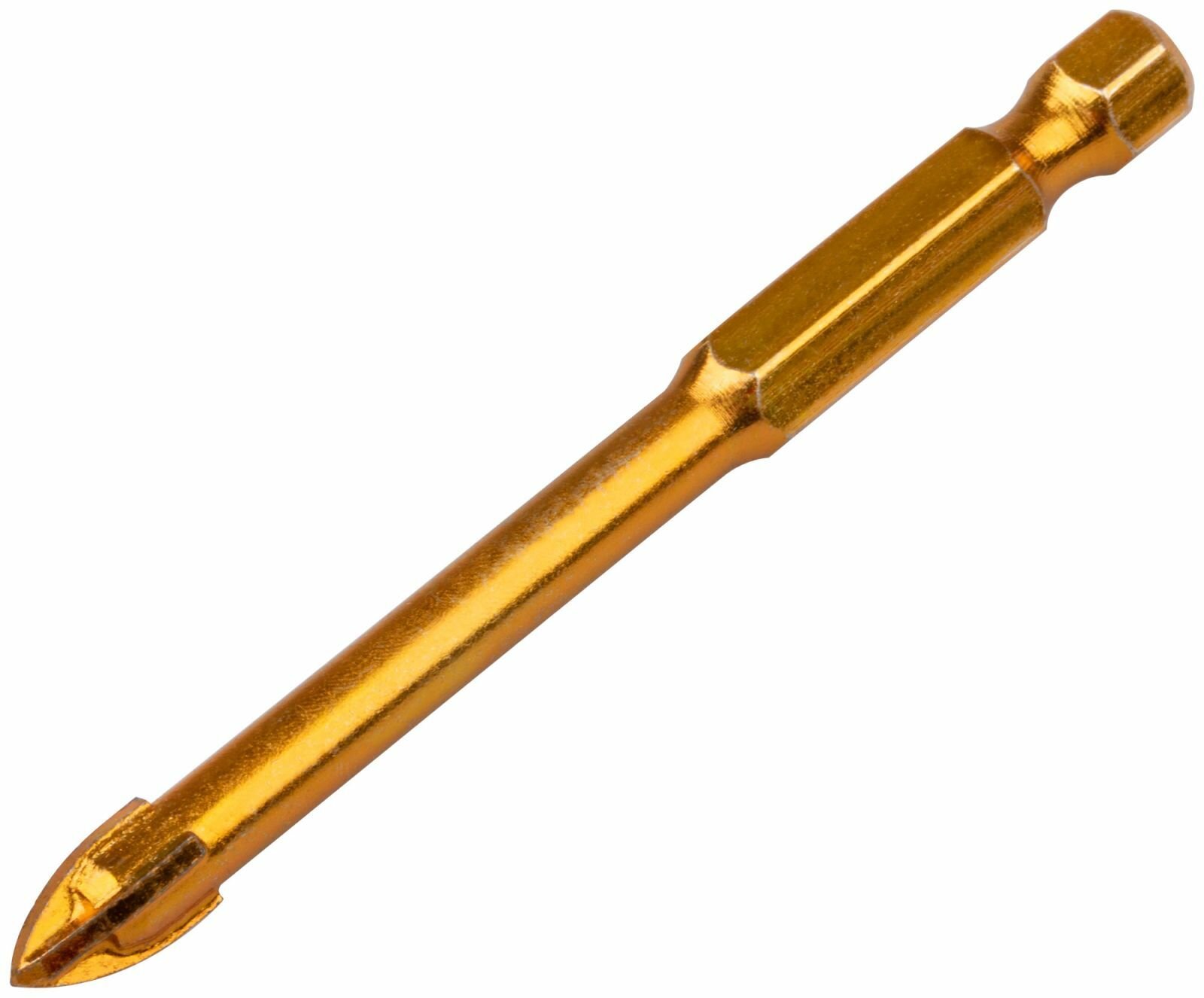 Сверло по кафелю FIT FINCH INDUSTRIAL TOOLS 4 режущие кромки, титановое покрытие, U-хвостовик под биту 6х74 мм