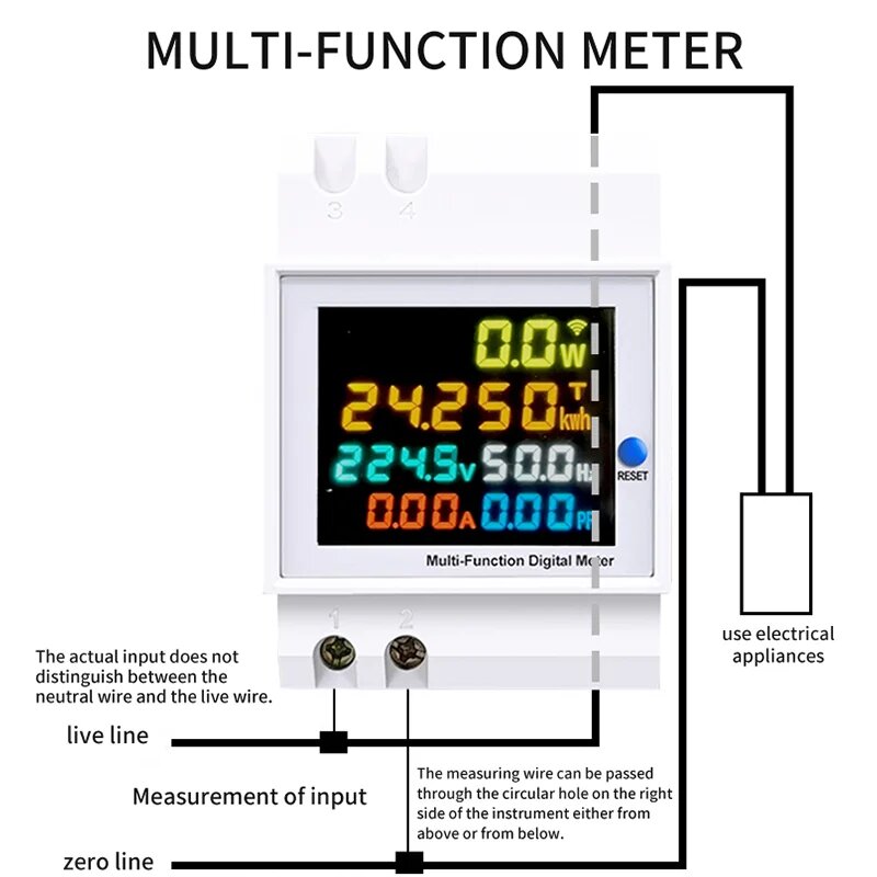 Электрический многофункциональный измеритель D52-2066 40-300V Built-in CT