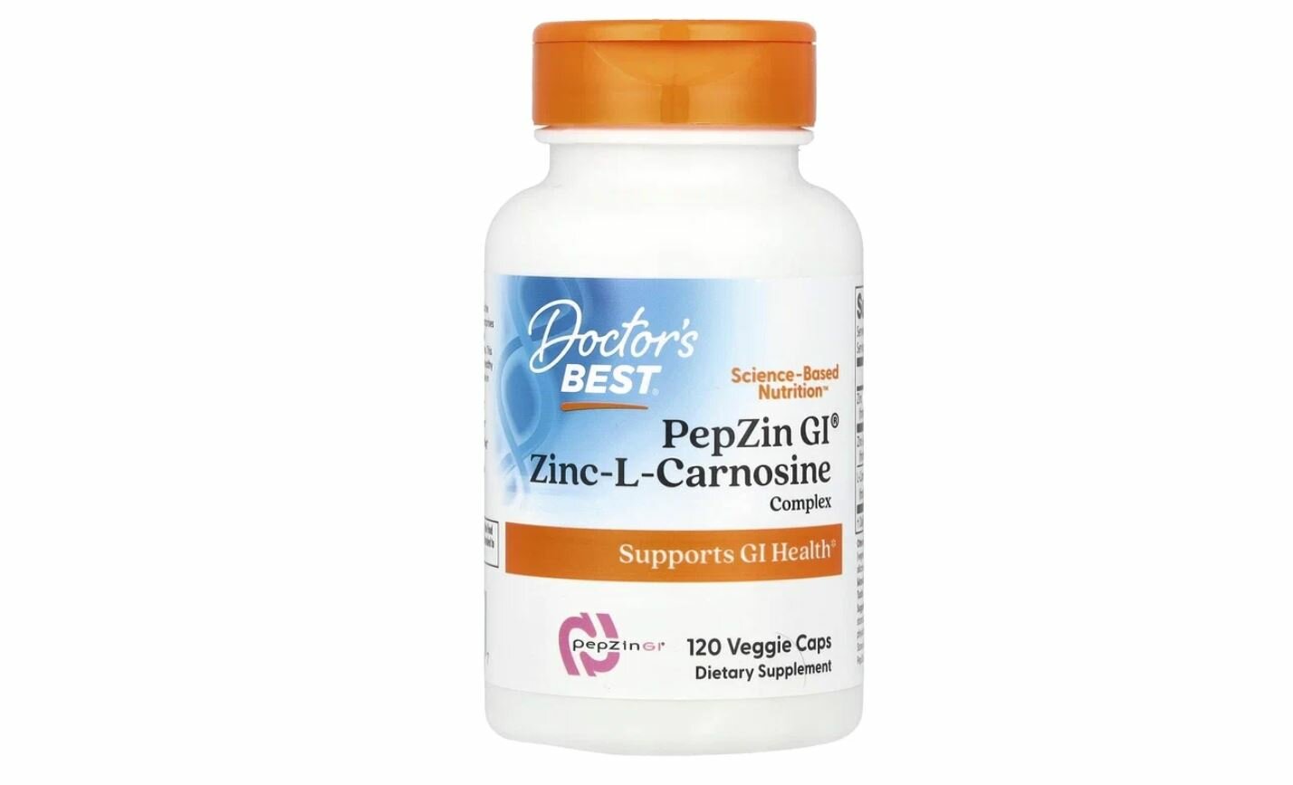 Doctor's Best Doctor's Best, PepZin GI, комплекс цинк-L-карнозина, 120 растительных капсул