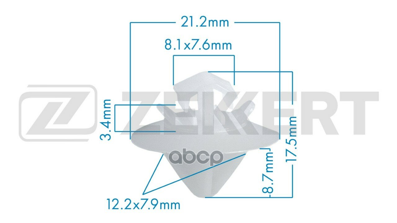 Клипса крепёжная Citroen Peugeot (миним. кол-во заказа 10 шт) Zekkert арт. be-1727