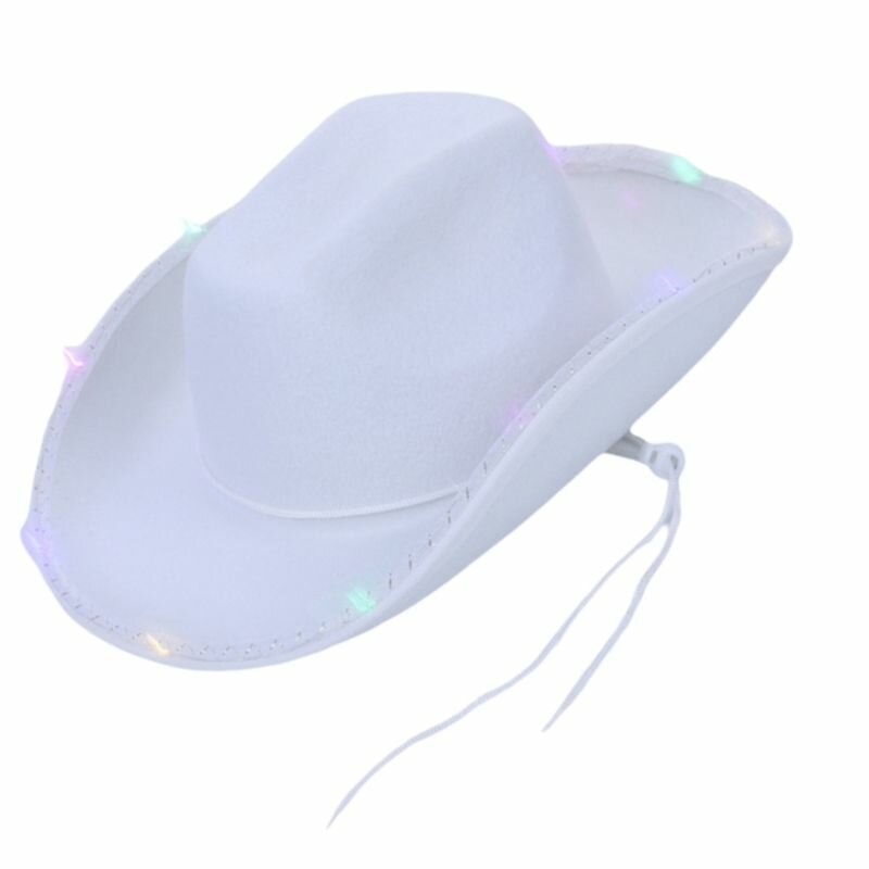 Ковбойская шляпа с фонарем show party stage Западная ковбойская Шляпа-белый