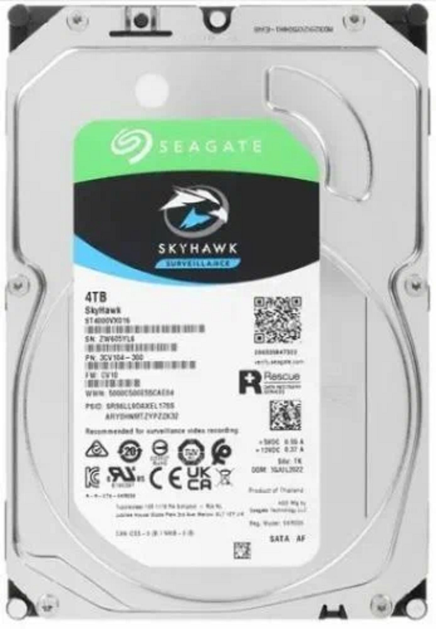 Жесткий диск Seagate SkyHawk, 4ТБ, 5400rpm, 3.5", SATA 3 Gb/s