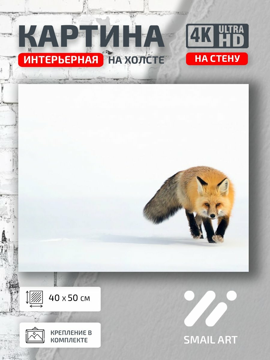 Картина на холсте интерьерная 40 на 50 на стену Снег Landscape для офиса пейзаж интерьер
