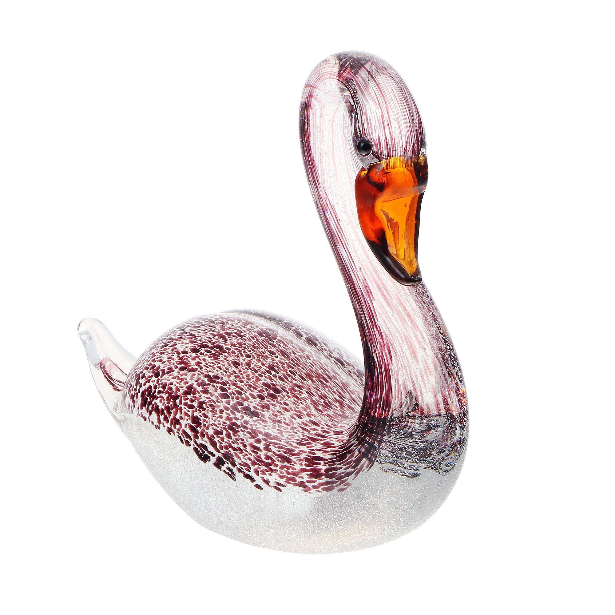 Фигурка стеклянная Top Art Studio Розовый лебедь 18см ZB3351-AG