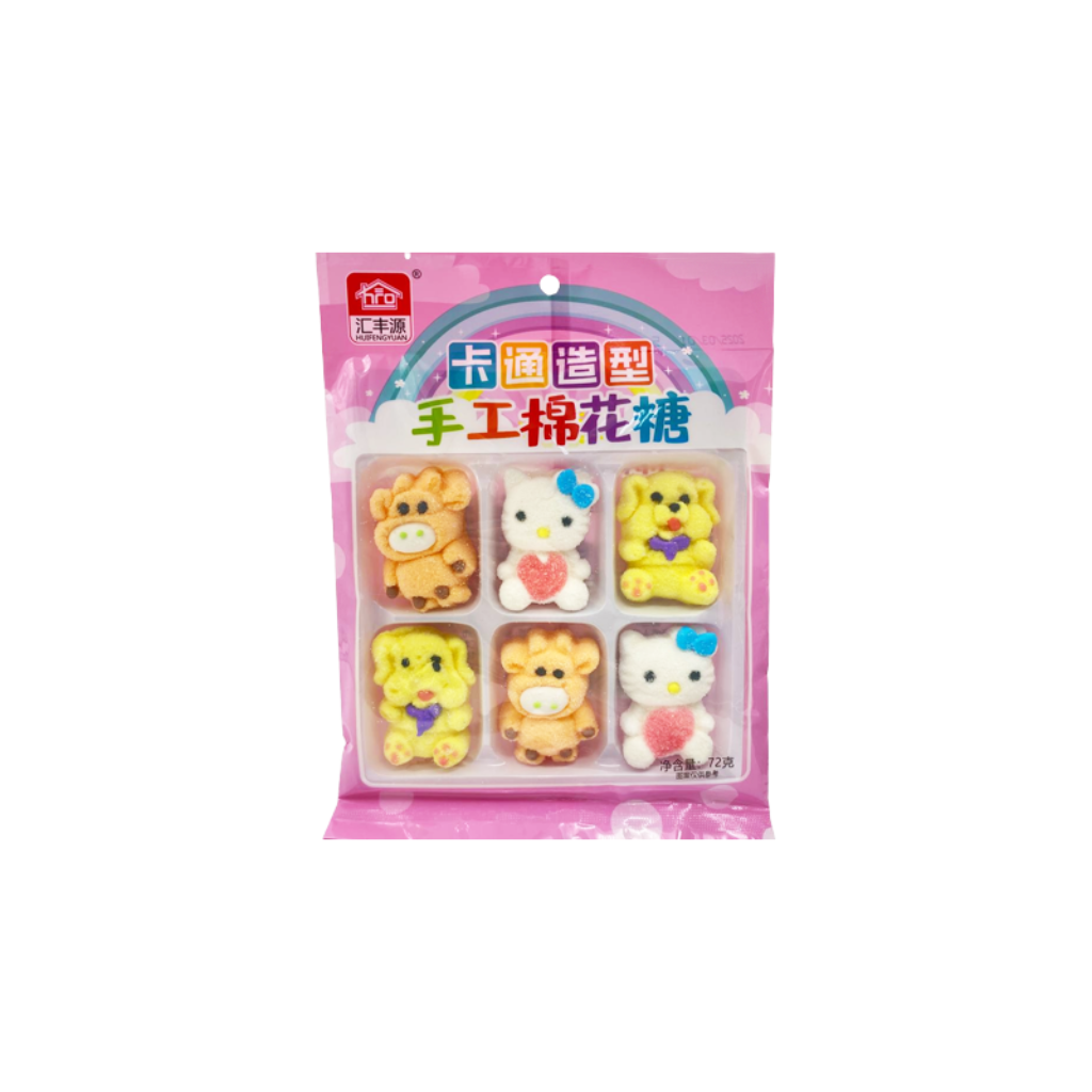 Зефир Huifengyuan со сладким сливочным вкусом в форме зверят 72 г, Китай