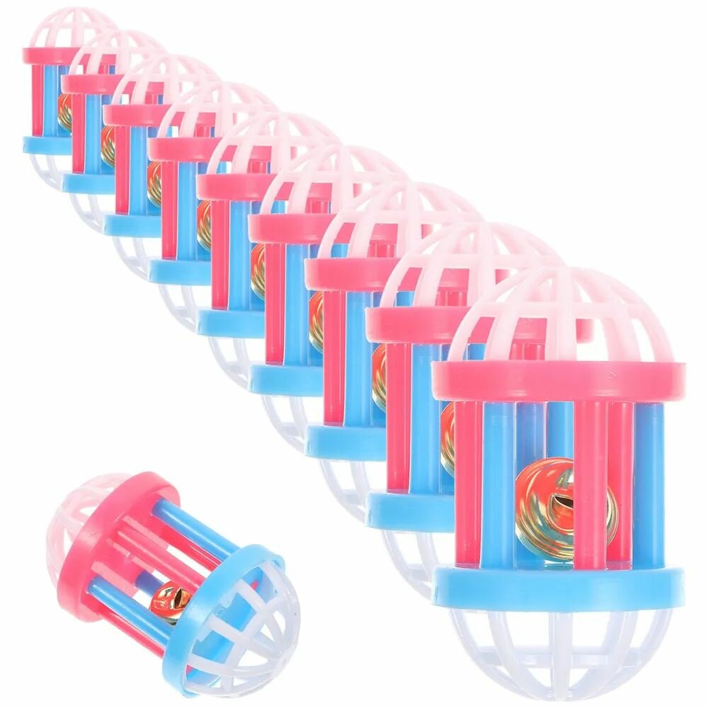 Набор пластиковых игрушек-бубенчиков для хомяков и мелких животных, 10 штук, для декора клетки