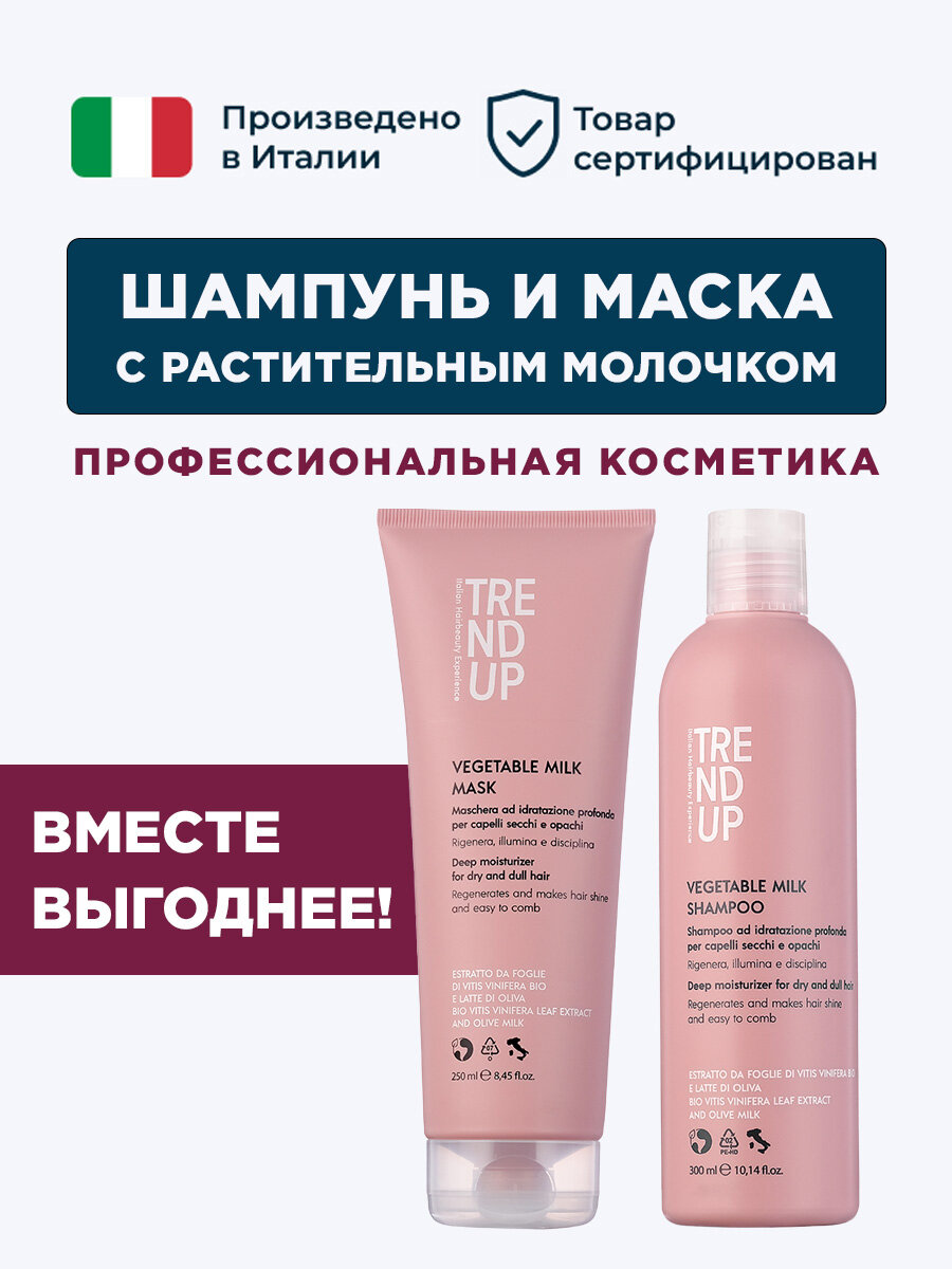 Комплект шампунь и маска с растительным молочком, Trend Up