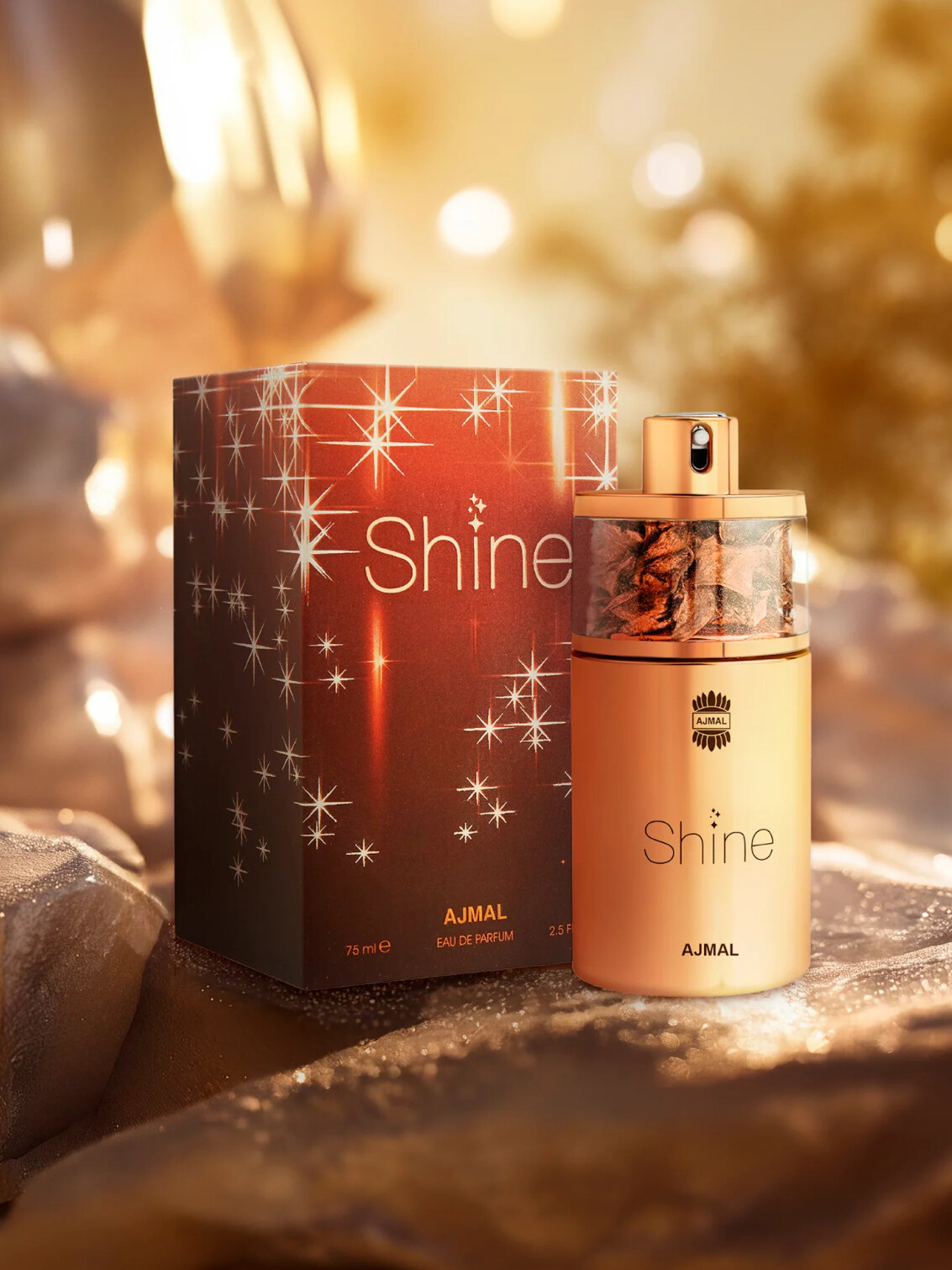 Ajmal Shine Eau de Parfum 75 мл, Женская парфюмерная вода Цветочно-фруктовый аромат с нотами персика, жасмина и мускуса