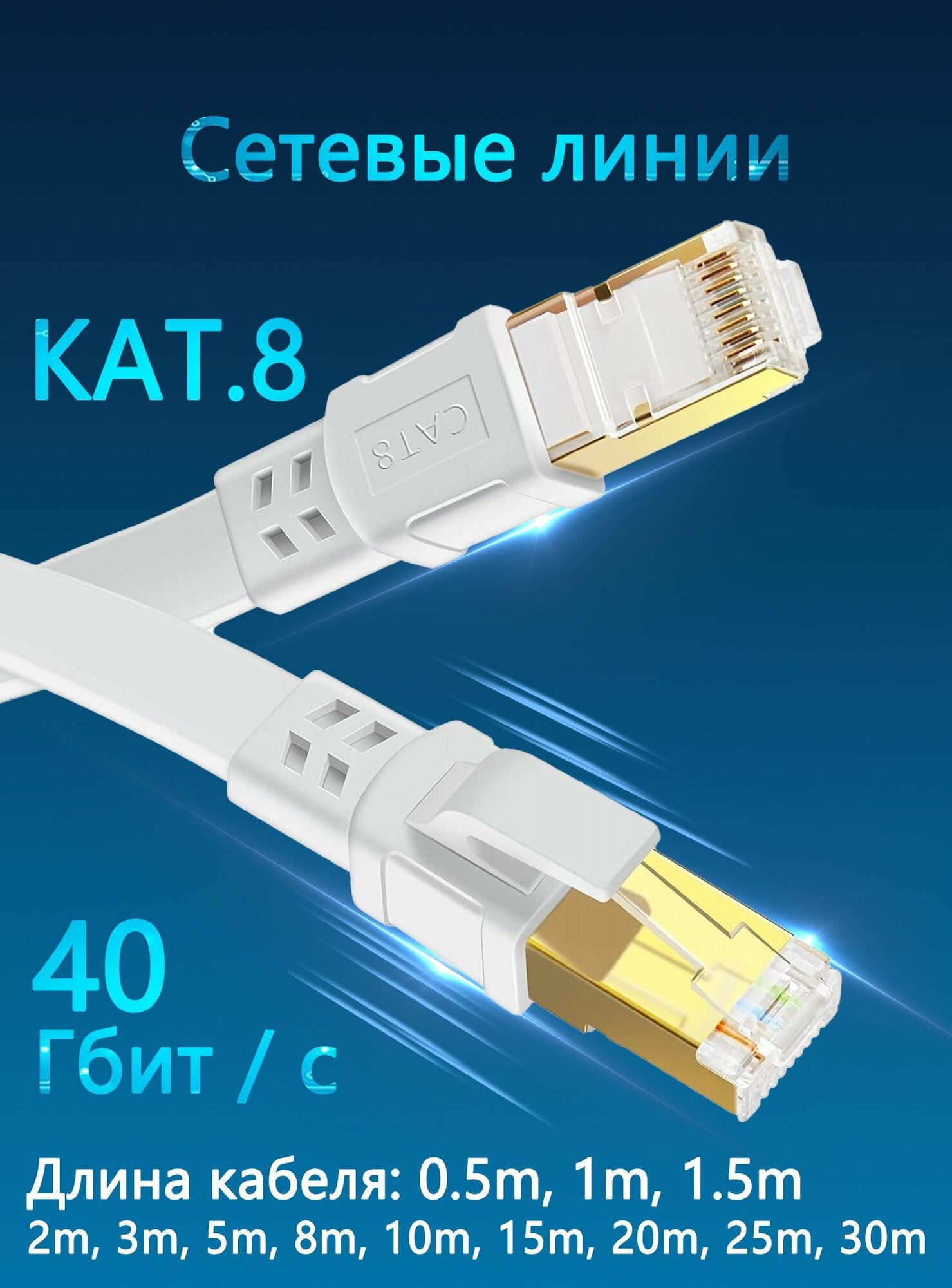 D-Sunty Кабель для интернет-соединения RJ-45/RJ-45, 15 м, белый