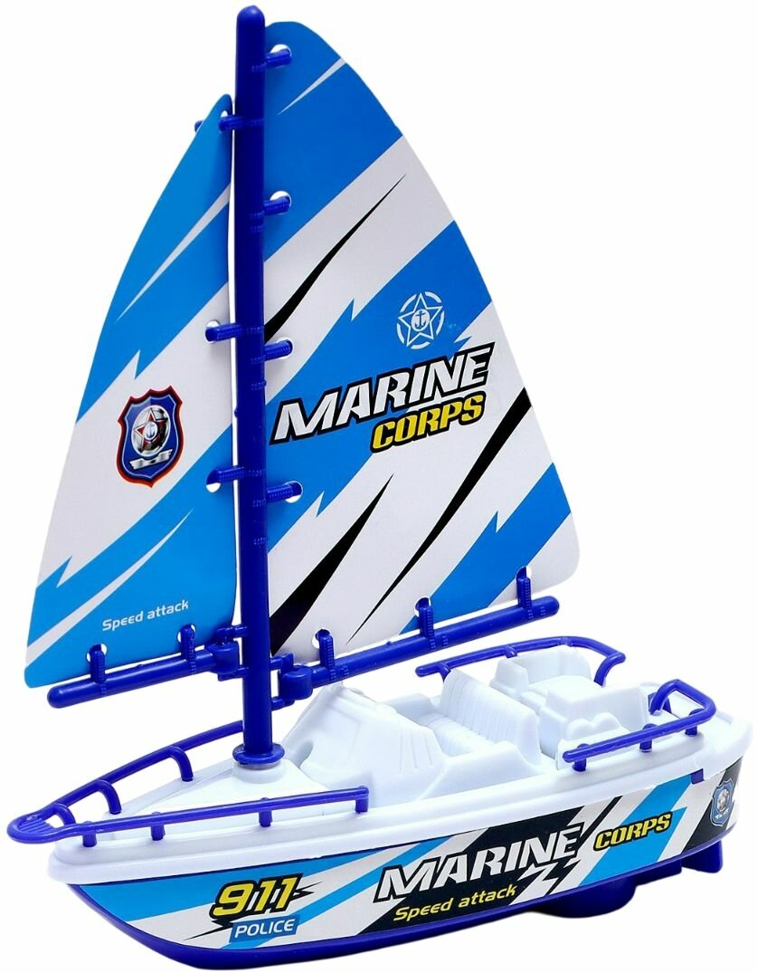 Корабль "Служба спасения", плавает, работает от батареек, игрушечный водный транспорт, масштабная модель для детей