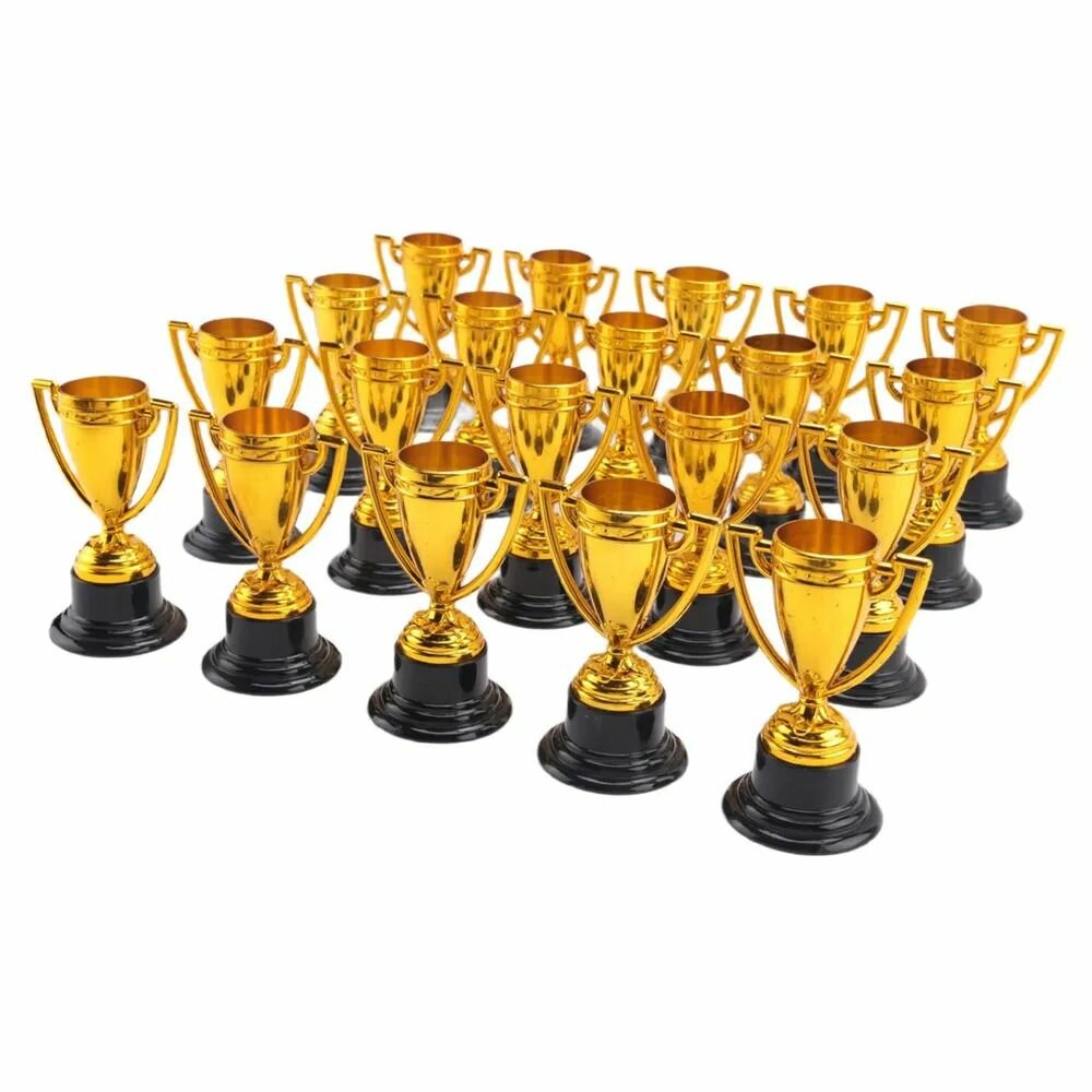 20 шт мини-пластиковых золотых кубков, трофеев для вечеринок, игрушек для раннего обучения, детских праздничных трофеев, наград