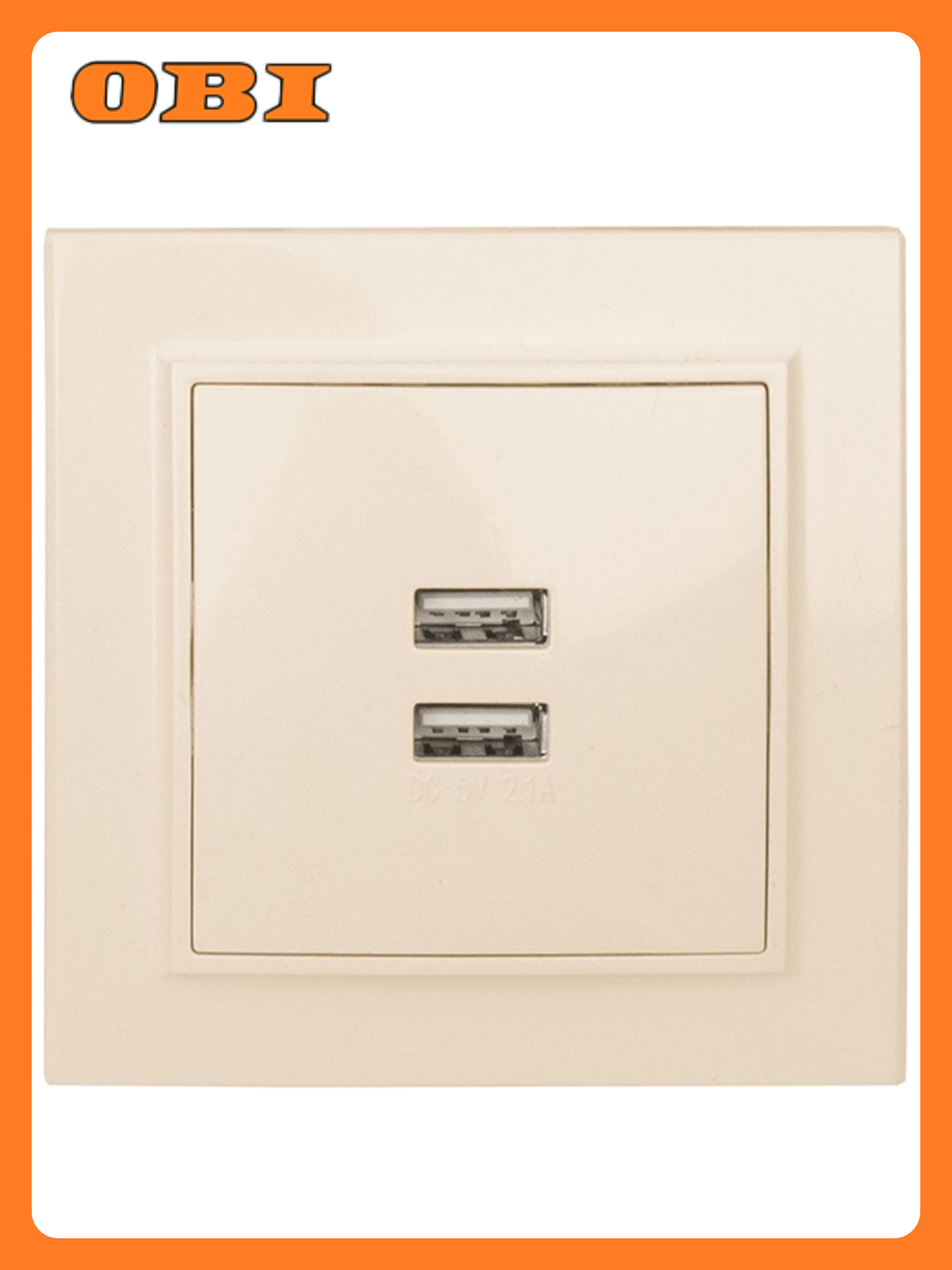 Розетка EKF Минск, USB, 2-местная, бежевая, поликарбонат, IP20