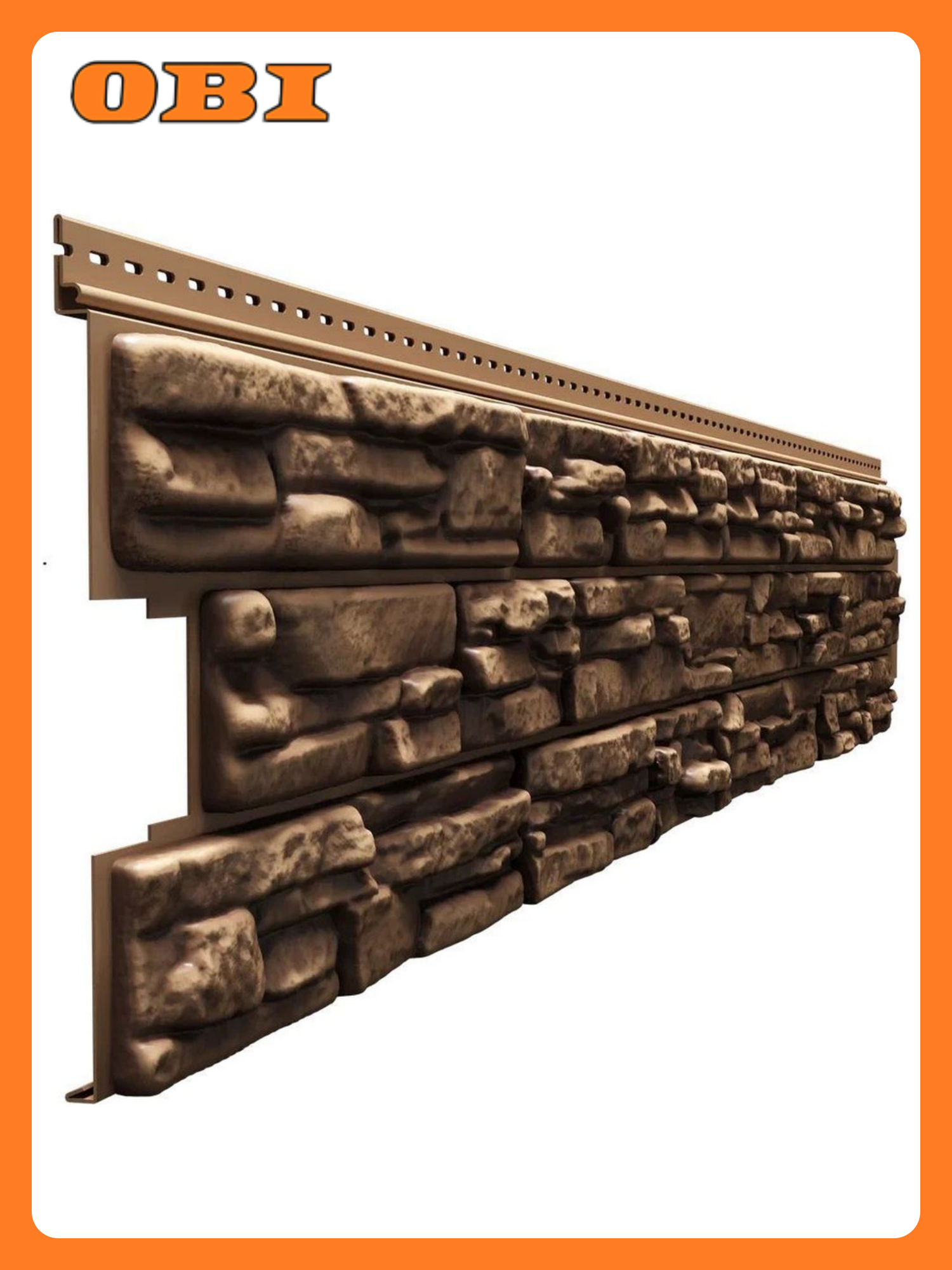 Сайдинг Docke LUX ROCKY, виниловый, под камень, цвет коричневый, 178,7 см, 1шт