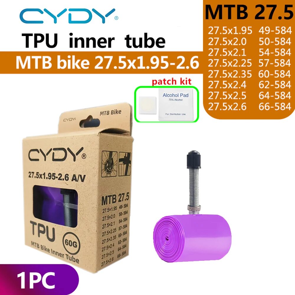 CYDY TPU камера для MTB 27.5x1.95-2.6 фиолетовая